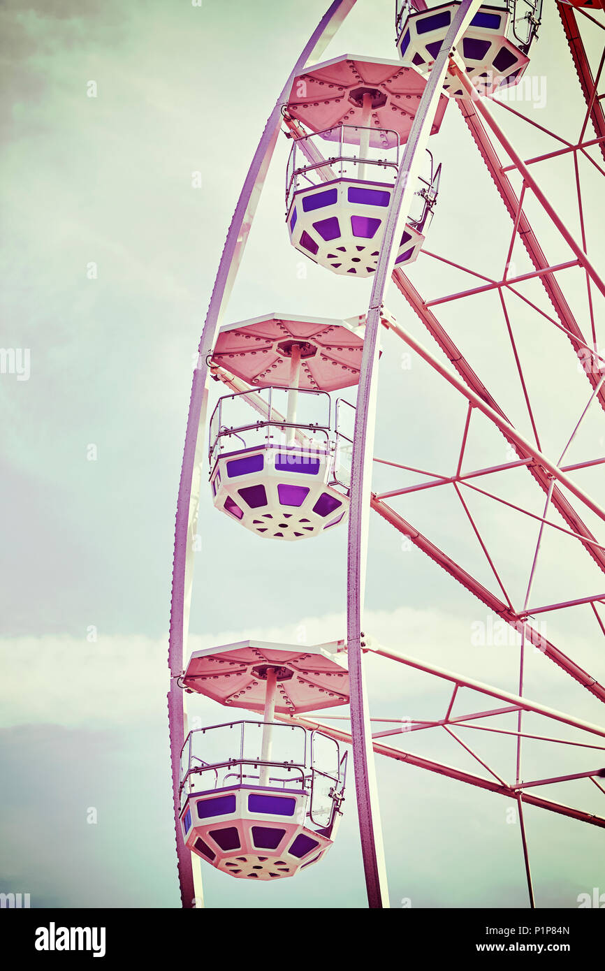 Retro toned picture of Ferris wheel cars Stock Photo - Alamy