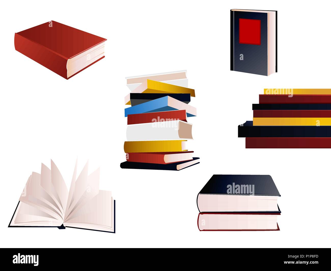Books on a white background Stock Vector Image & Art - Alamy