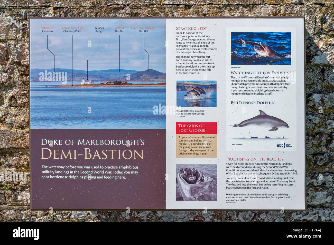 FORT GEORGE ARDERSIER INVERNESS SCOTLAND INFORMATION SIGN DUKE OF ...