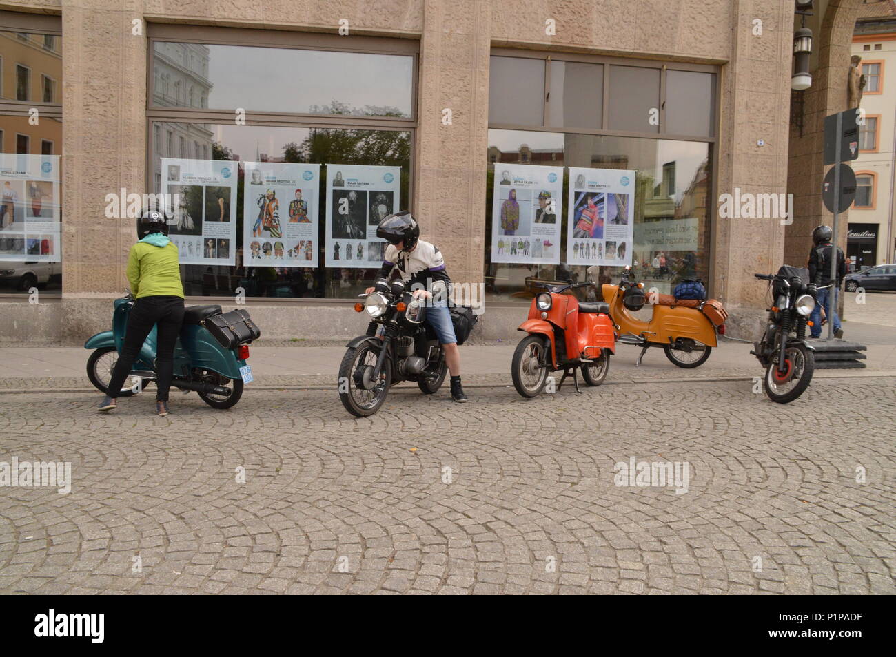 DDR GDR Oldtimer moped east germany typ schwalbe simson Stock Photo - Alamy