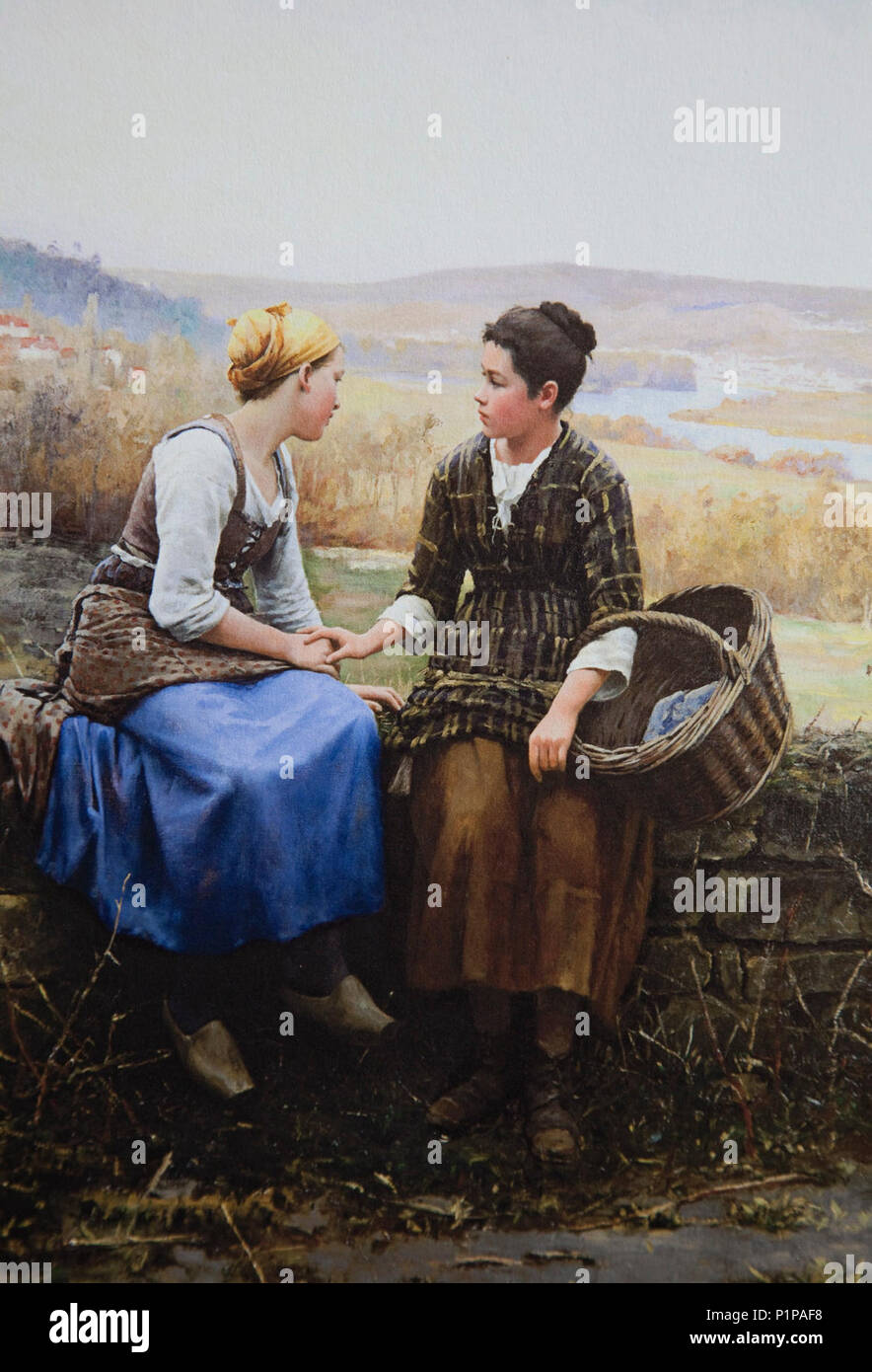'The First Grief' by Daniel Ridgway Knight, 1892 Stock Photo - Alamy