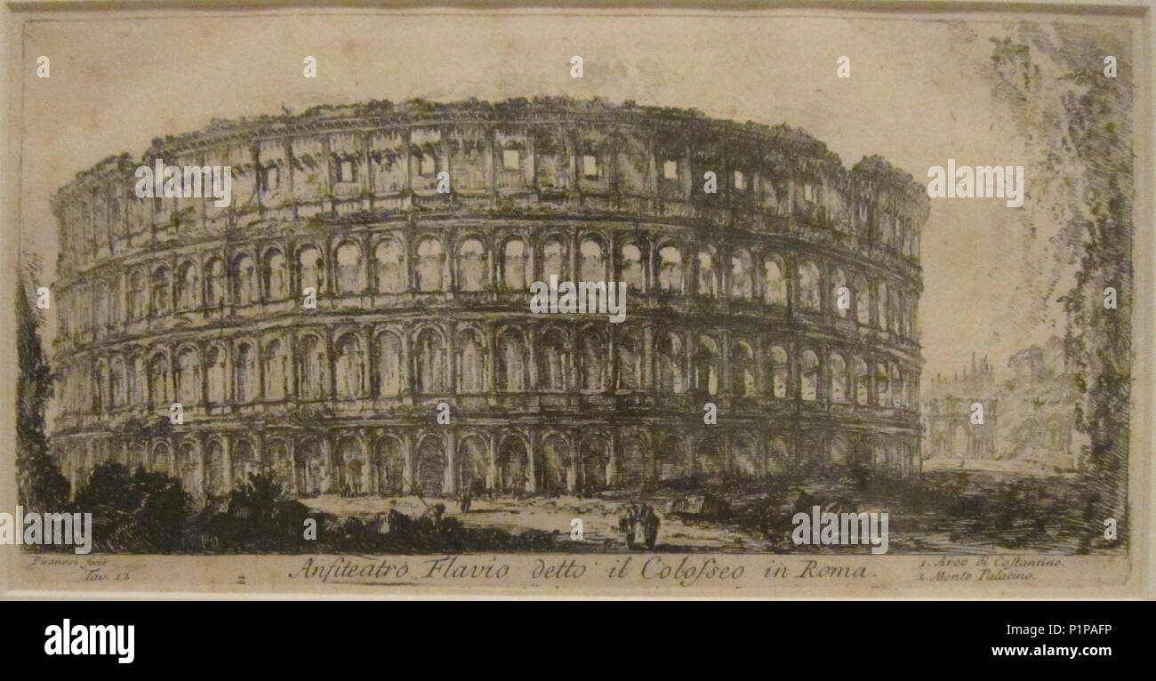 'The Flavian Amphitheater' from 'Views of Rome' by Piranesi, etching ...