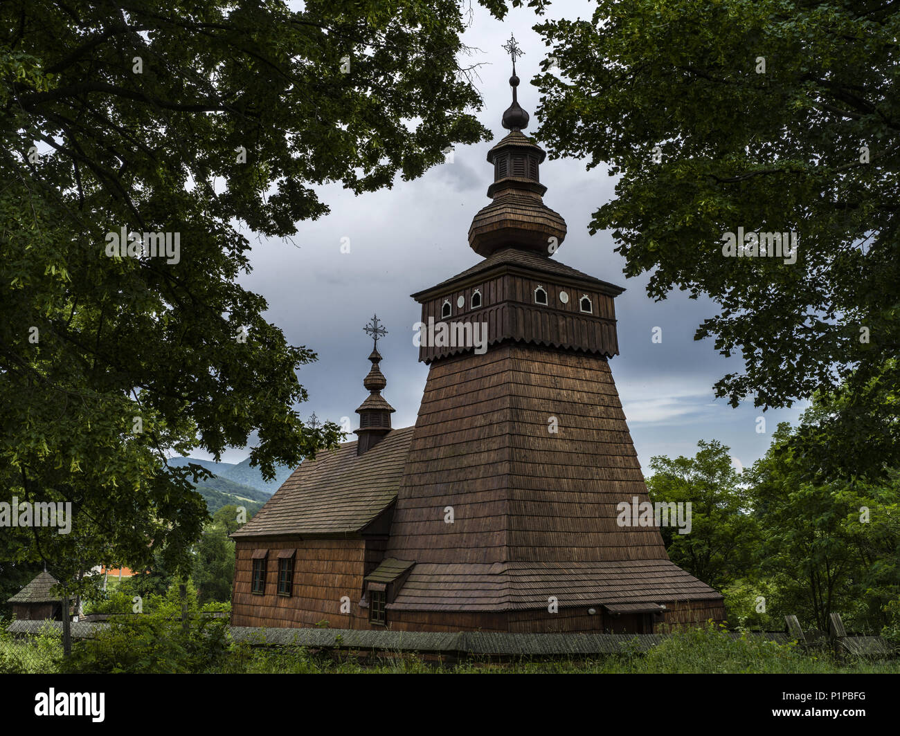 Wooden church in eastern Slovakia - Frička Stock Photo - Alamy