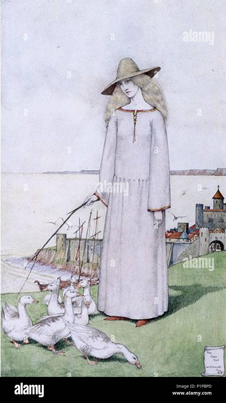 'The Goose Girl' by Winifred Knights Stock Photo - Alamy