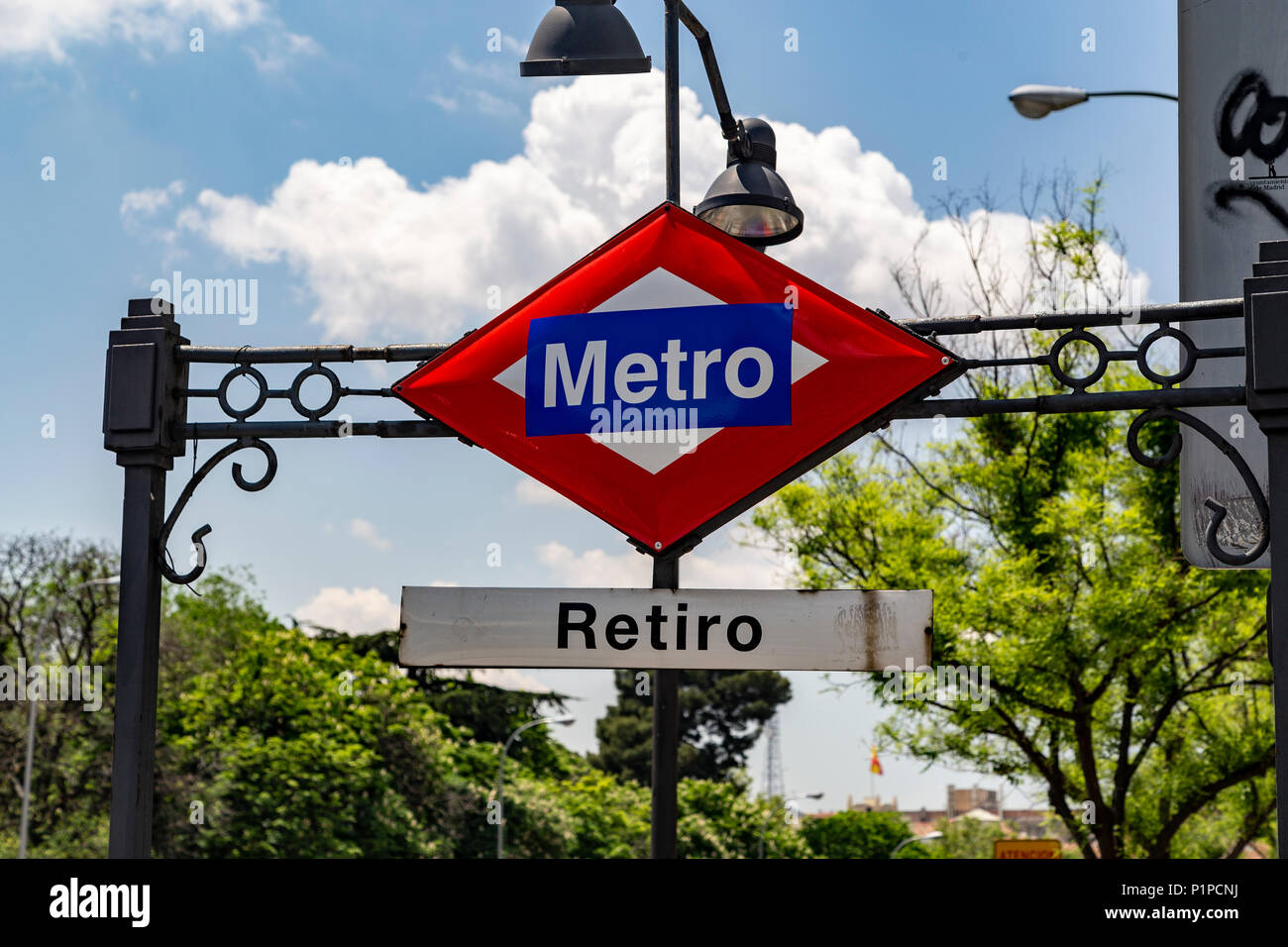 Subway sign in Madrid, Spain Stock Photo - Alamy