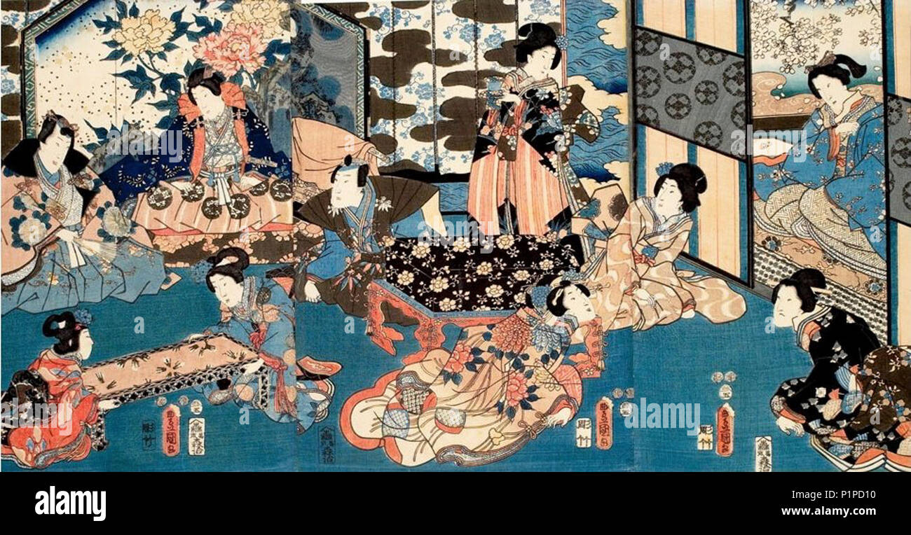 'The Lady of the Plum Blossom Courtyard' by Utagawa Kunisada, woodblock ...