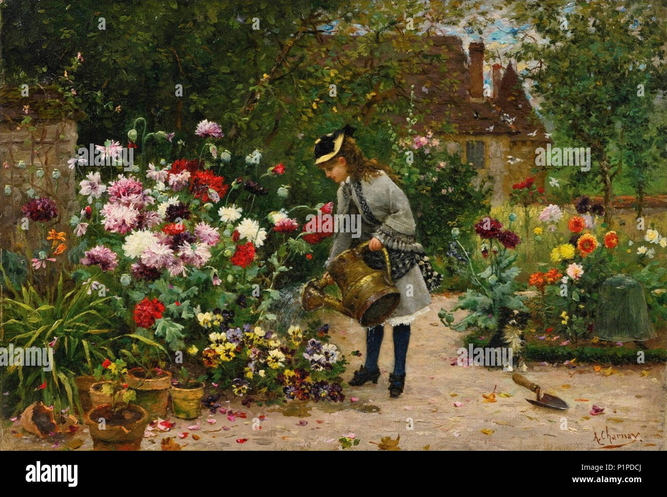 'The Little Gardener' by Armand Charnay Stock Photo - Alamy