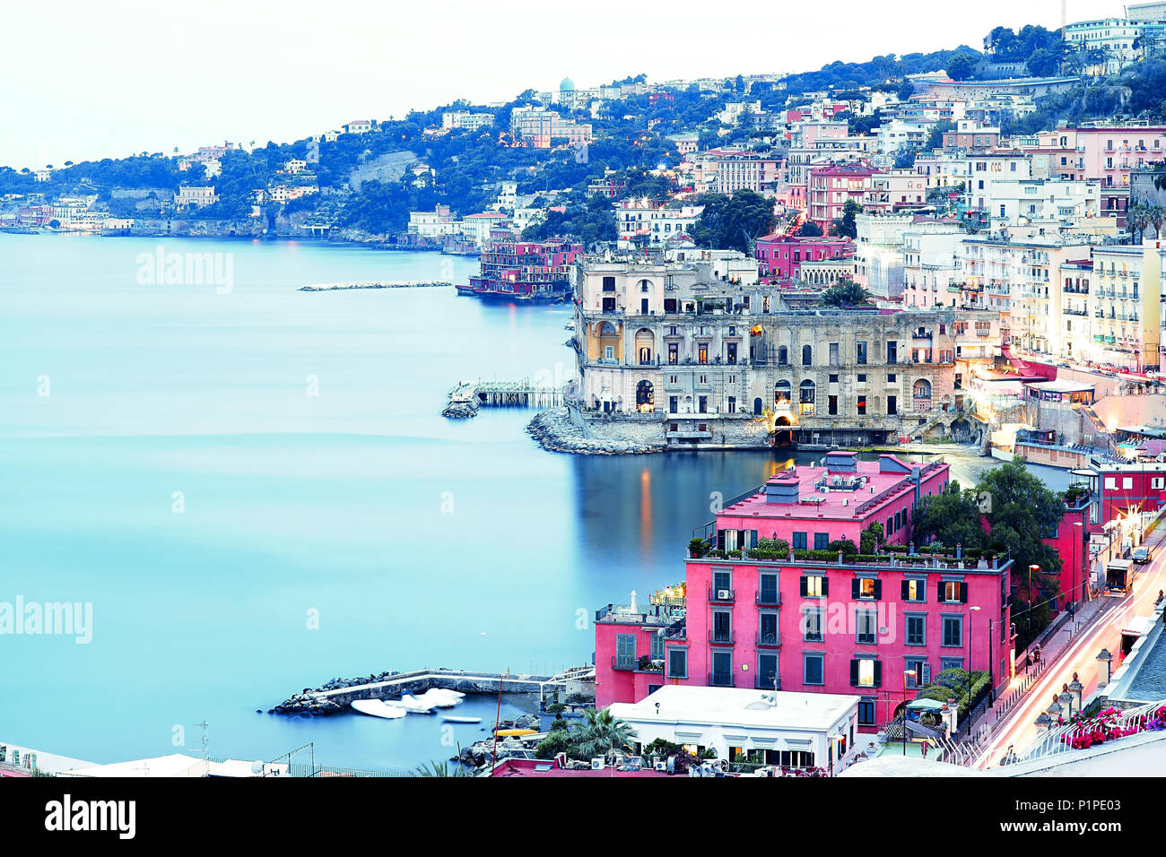 Posillipo district and Palazzo donn'Anna, Naples, Italy Stock Photo - Alamy