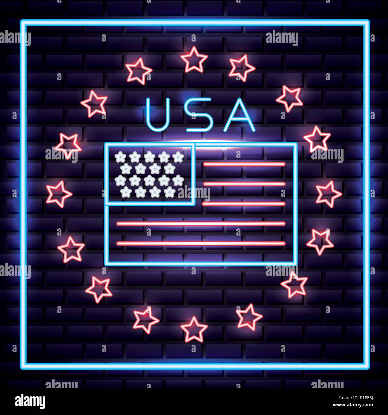 american independence day american flag stars vector illustration Stock ...