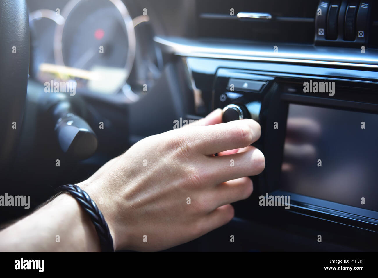 Closeup photo of car control panel, closeup photo Stock Photo - Alamy