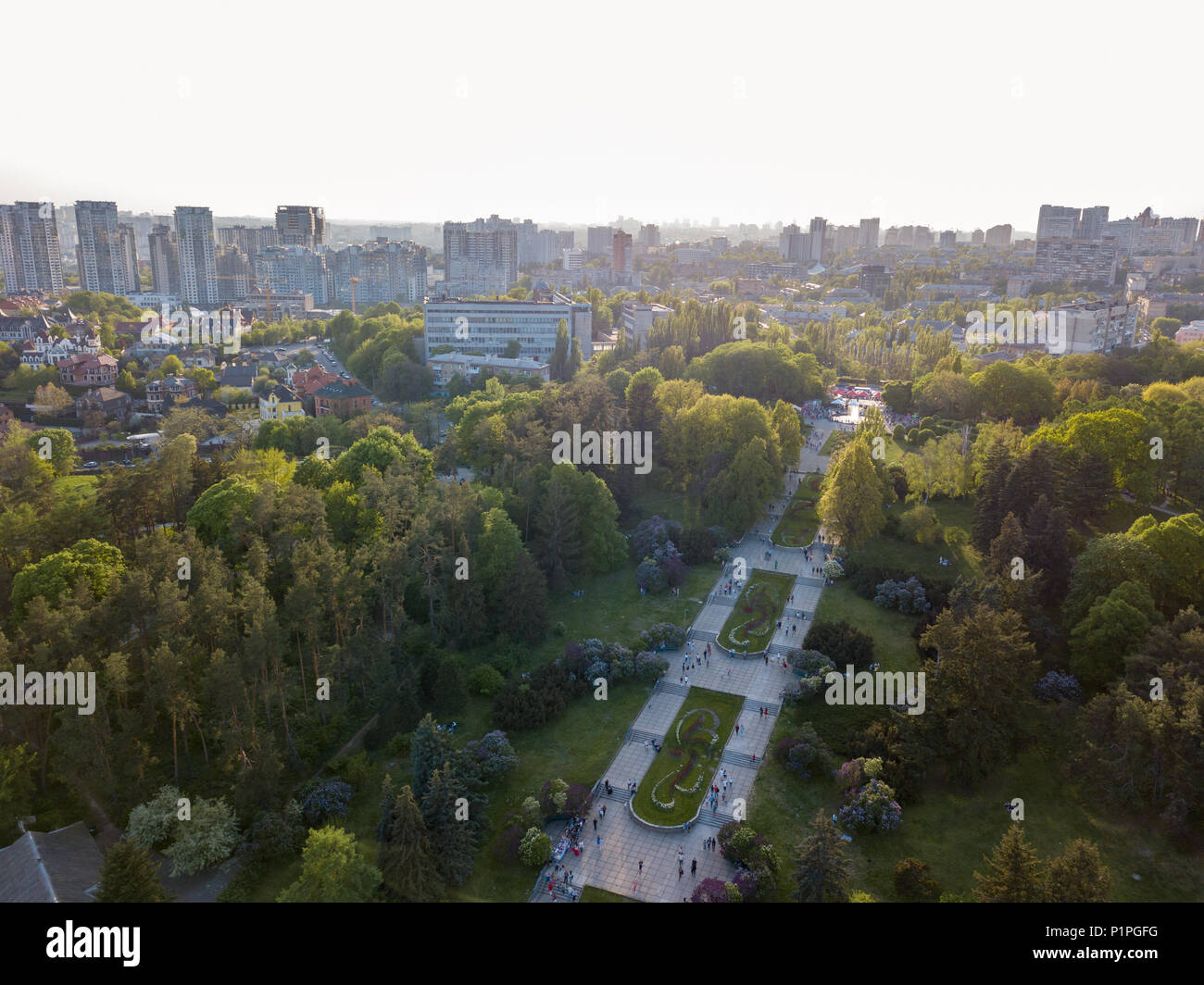 A bird's eye view, panoramic view from the drone to the view of the ...