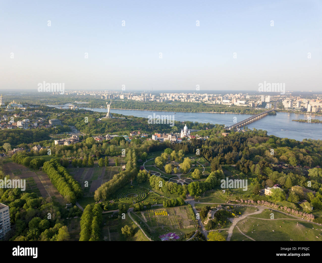 A bird's eye view, panoramic view from the drone to the Botanical ...