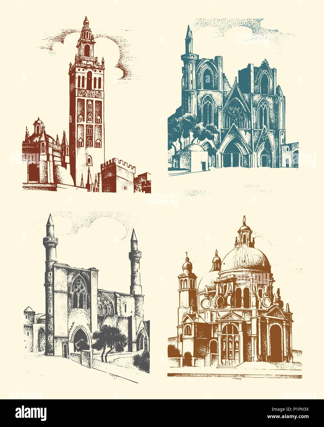 Historical old building. Facade in Venice. Gothic Baroque style ...