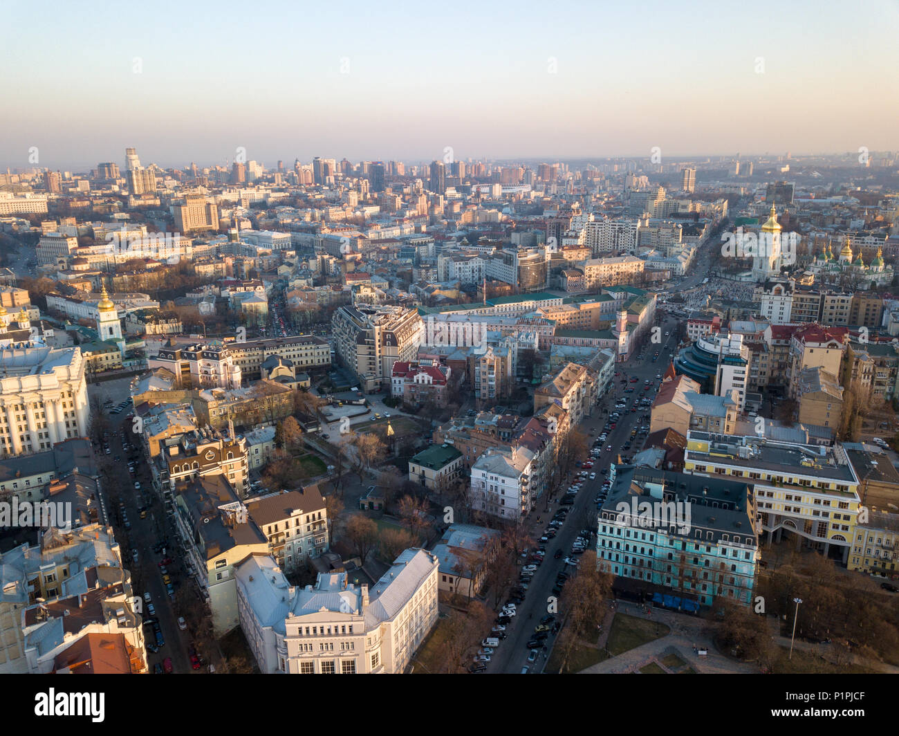 Aerial view historic center kiev hi-res stock photography and images ...