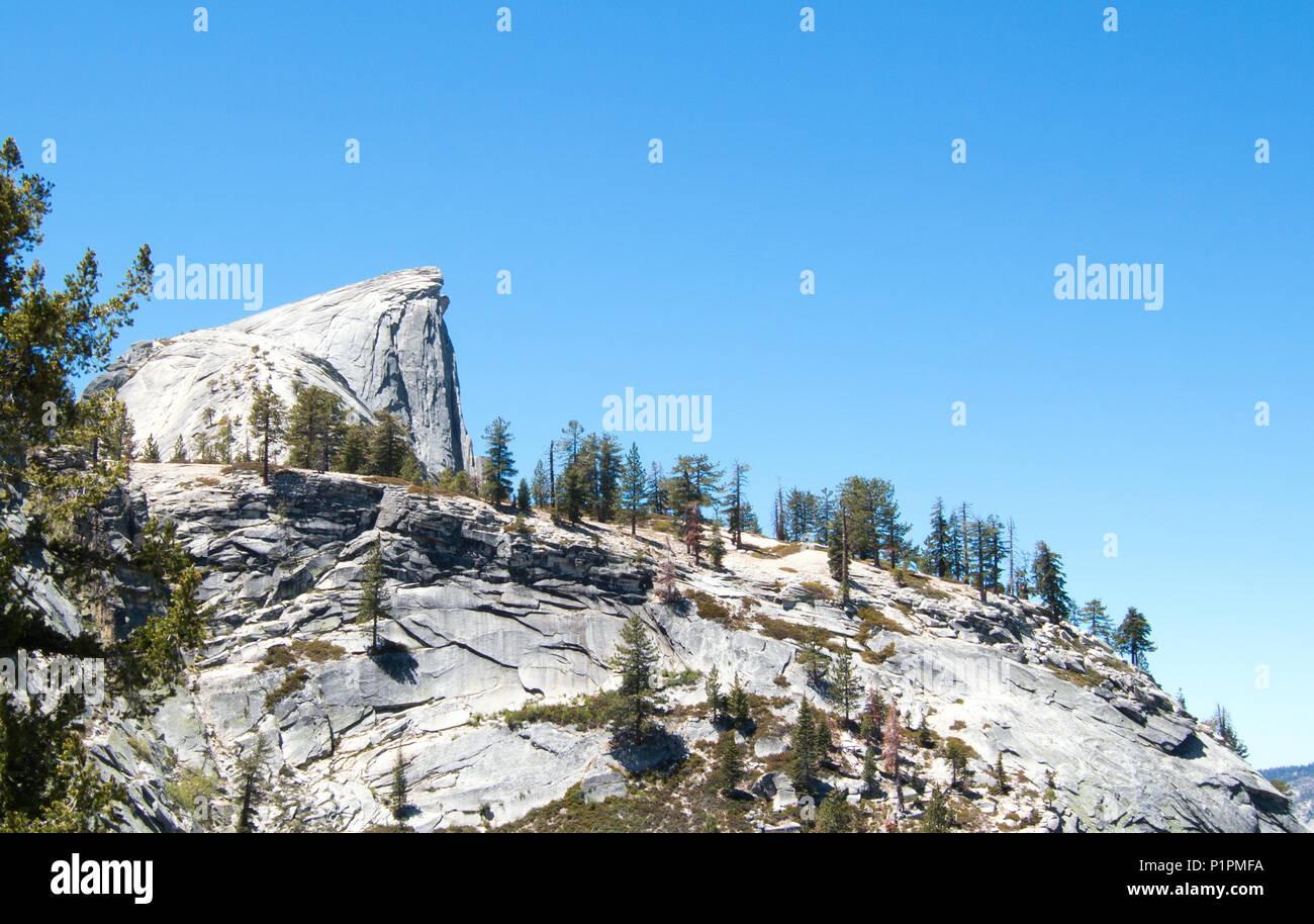 Half Dome rock formation seen from the base of Sub Dome in Yosemite ...