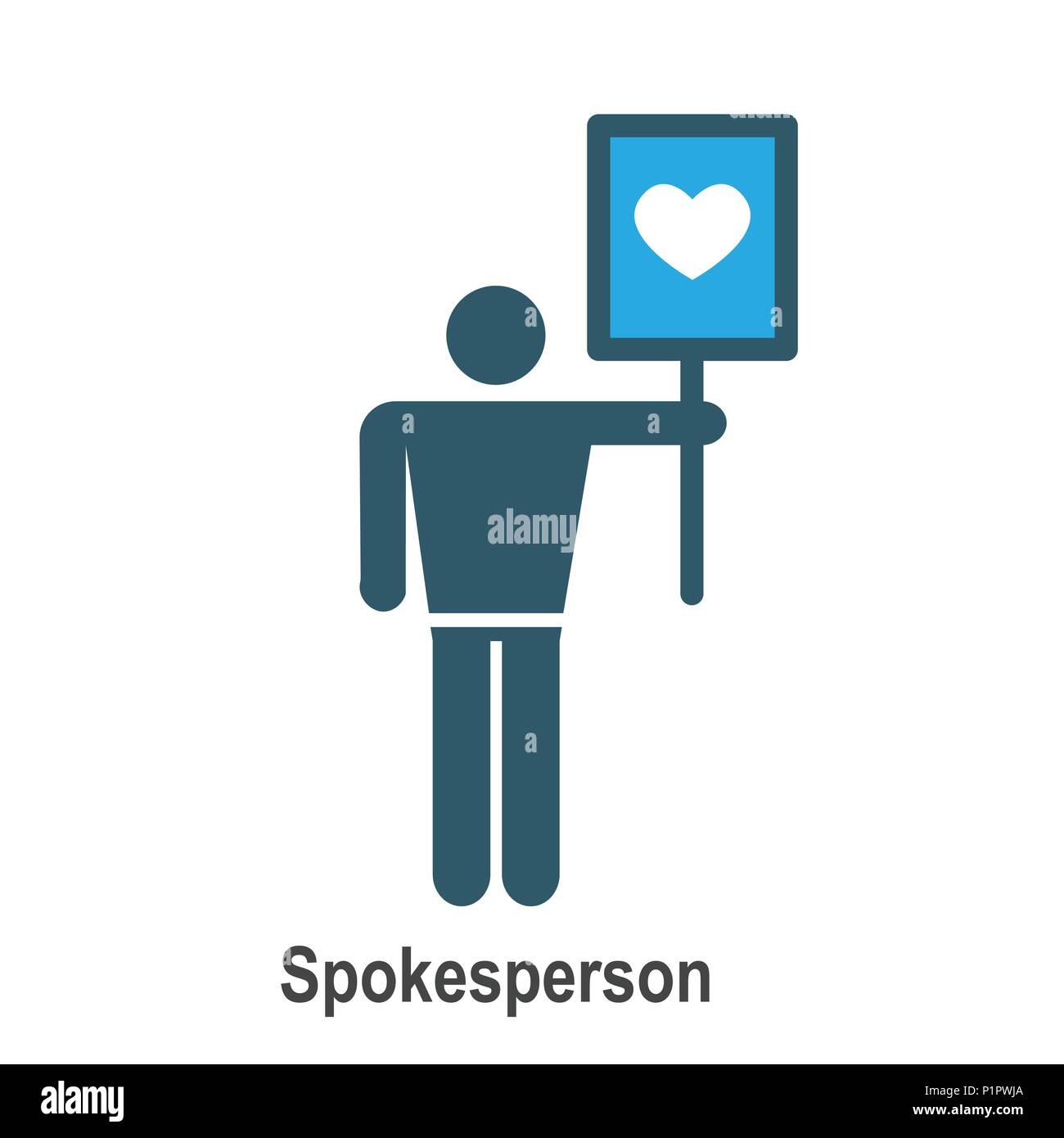 Spokesperson icon - person in marketing position networks and ...