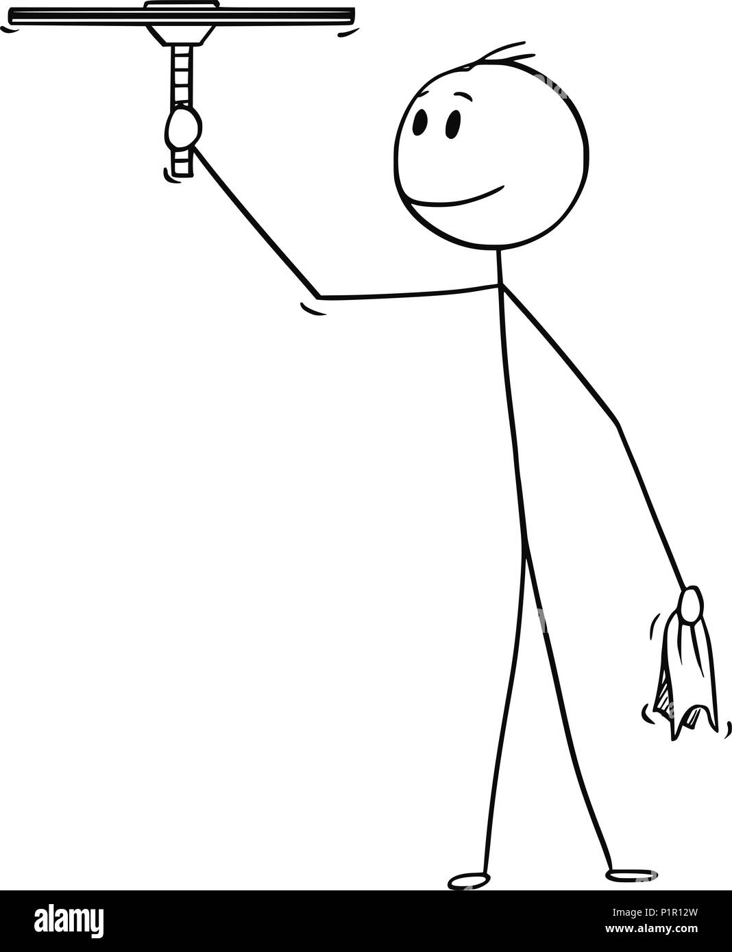 Clean man window Black and White Stock Photos & Images - Alamy