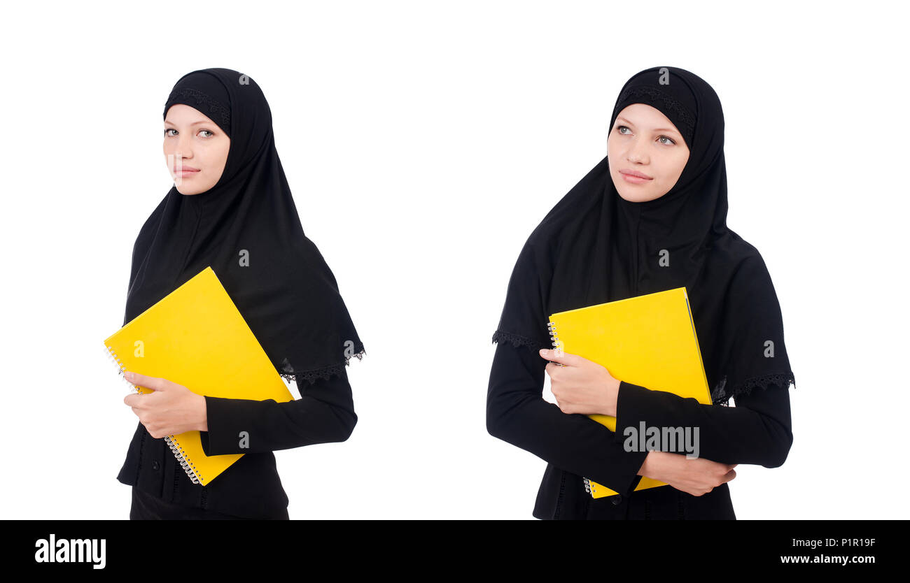Young muslim female student with books Stock Photo - Alamy