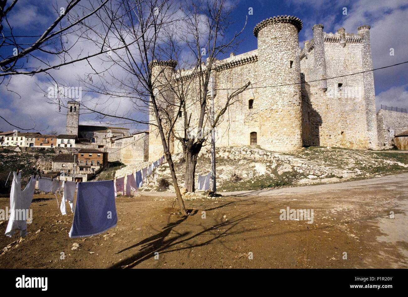 Torija, medieval castle and town (architecture Stock Photo - Alamy