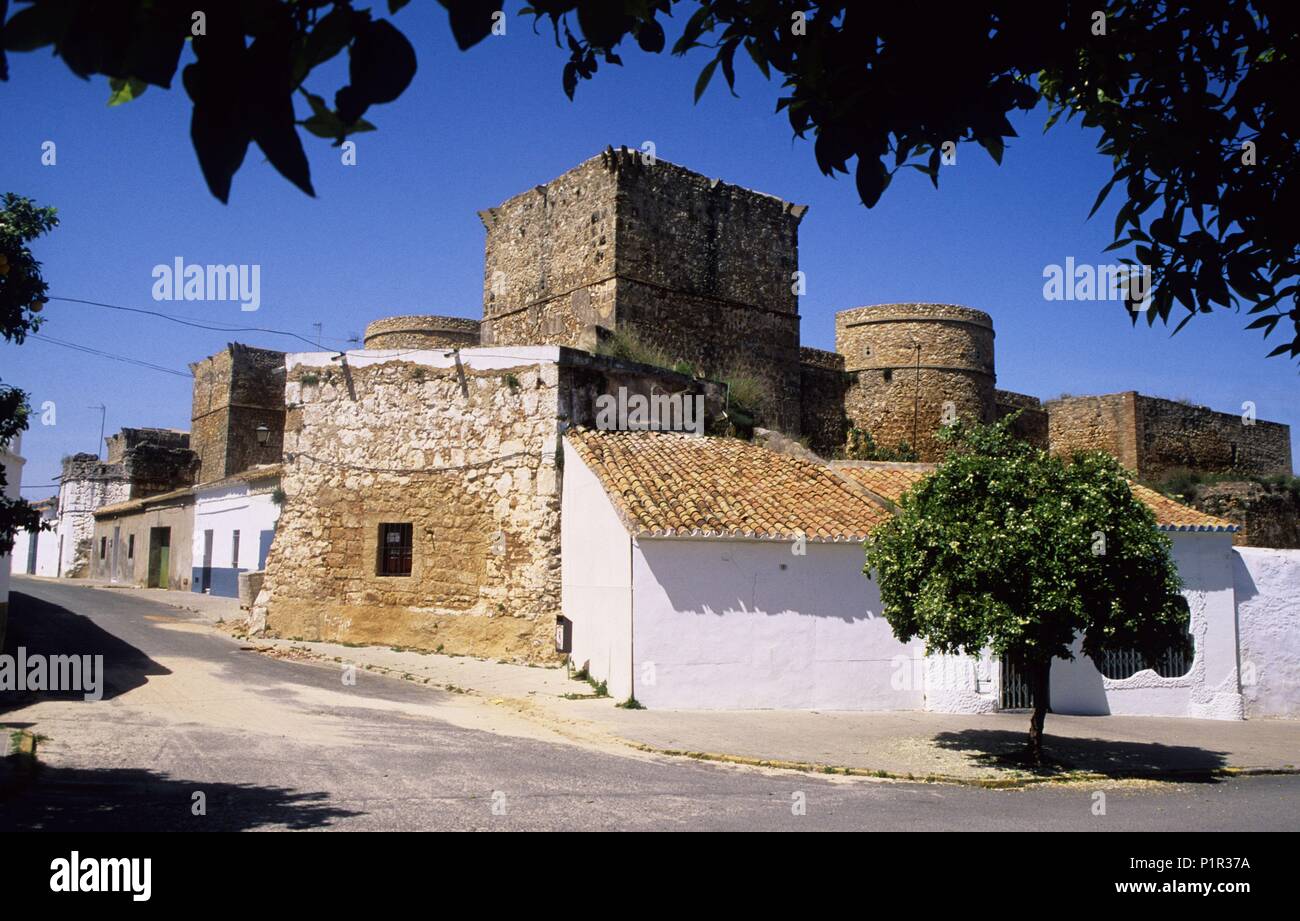 Niebla, arab castle and walls Stock Photo - Alamy