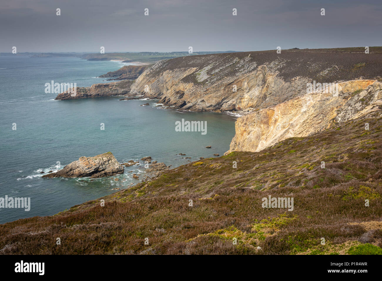 Crozon, Morgat on the Brittany coast path in Northern France in mid May ...