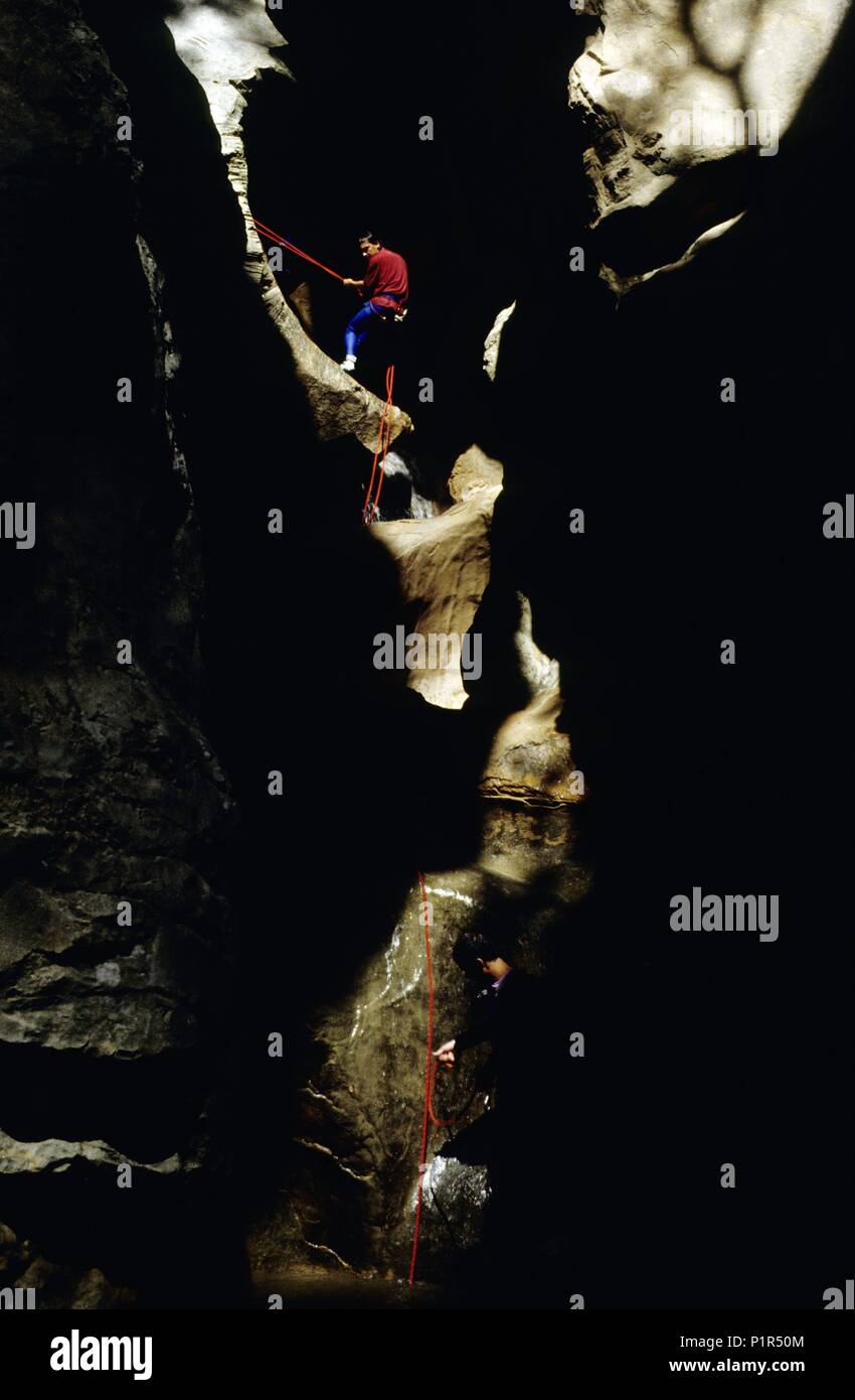 Sierra de / Guara mountain range; gully climbing near Otín Stock Photo ...