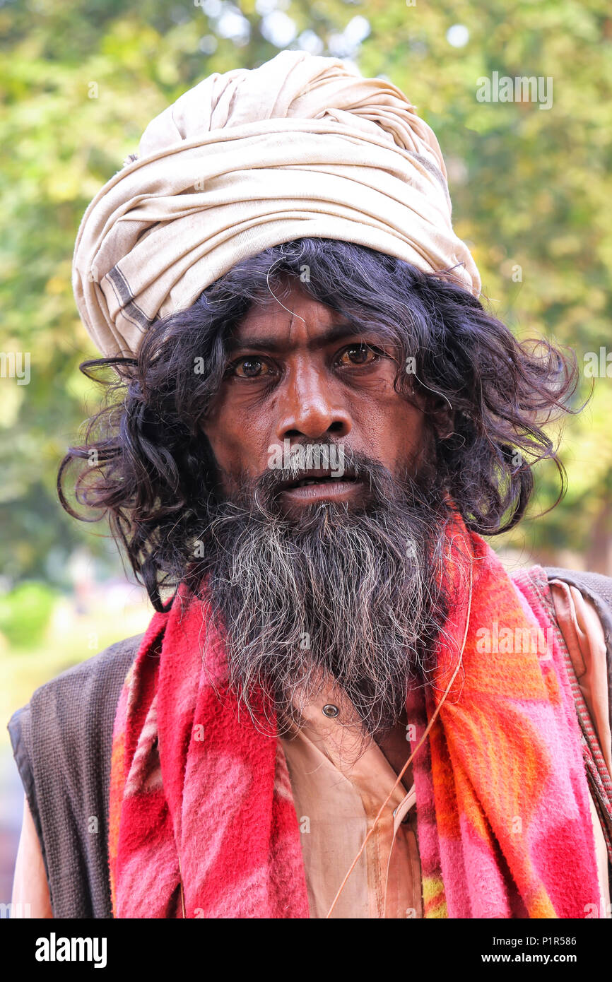 Portrait of local man walking in Taj Ganj neighborhood of Agra, Uttar ...