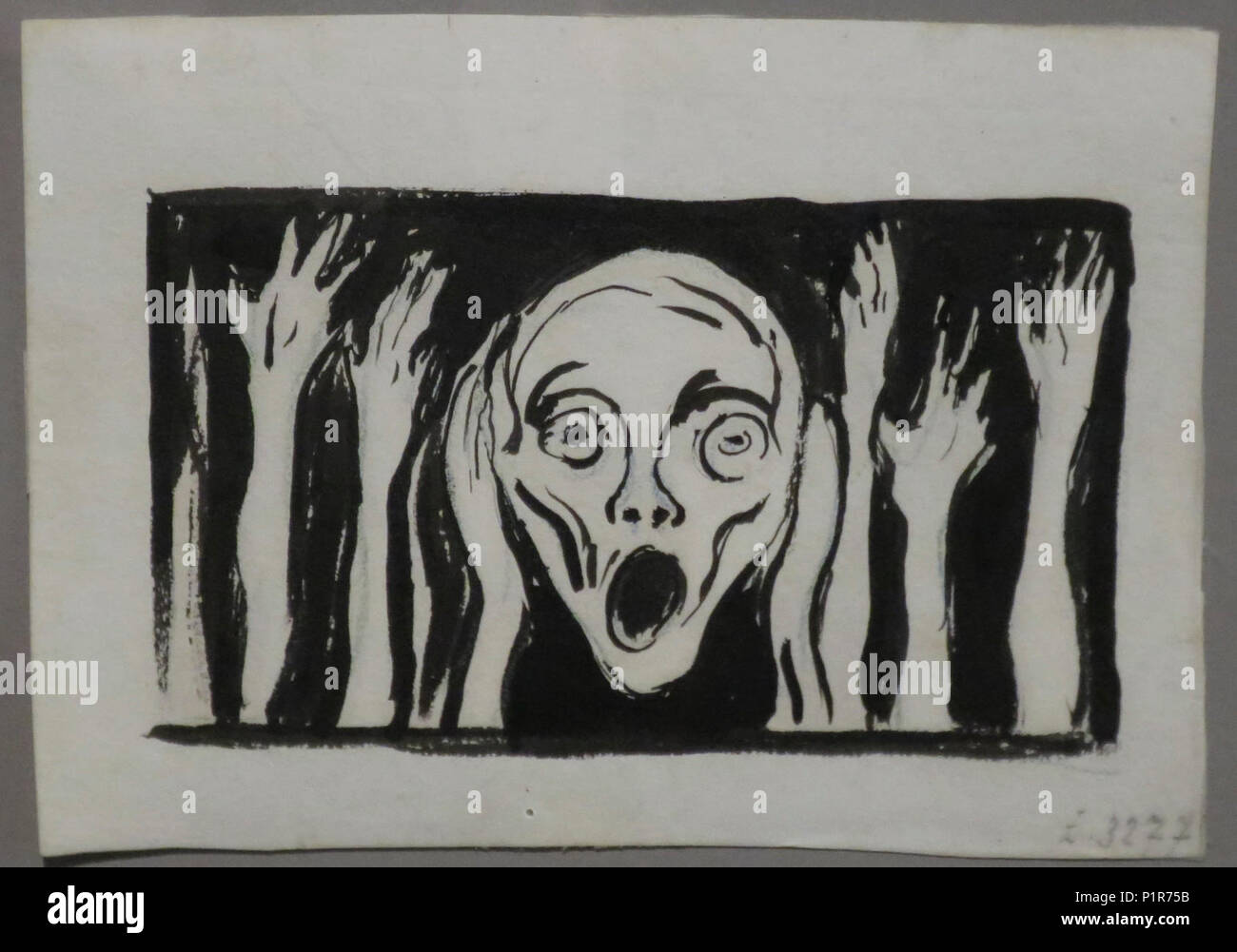 'The Scream', undated drawing Edvard Munch, Bergen Kunstmuseum Stock ...
