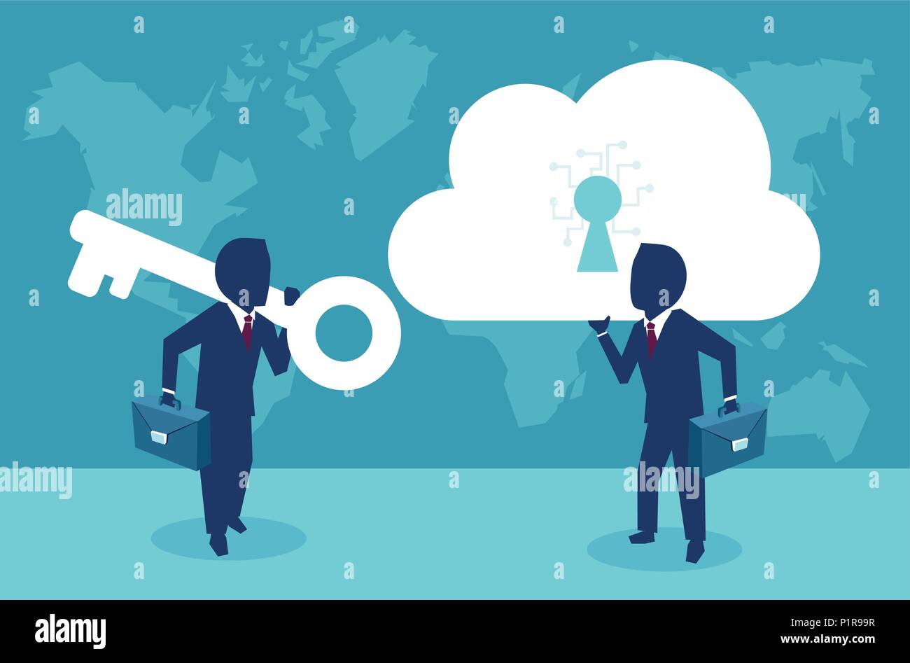 Flat style illustration of businessmen having opportunity to ...