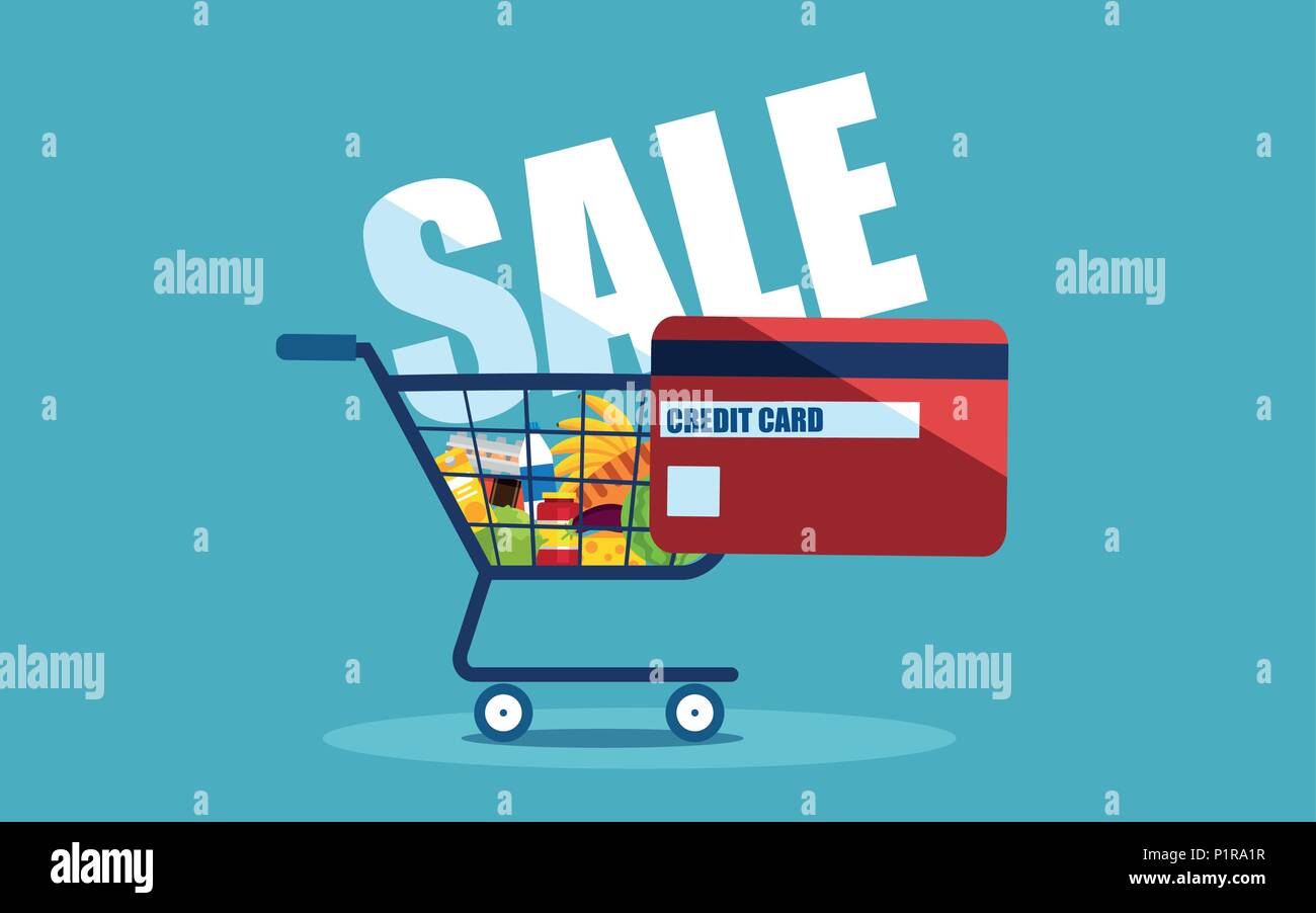 Money in cart blue Stock Vector Images - Alamy