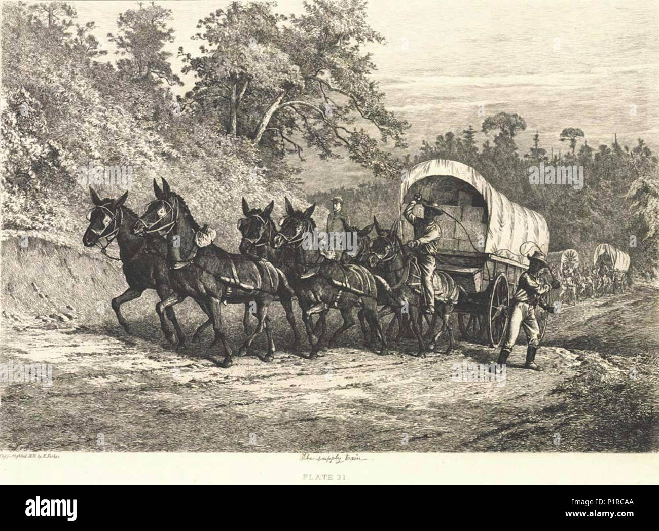 'The Supply Train' by Edwin Forbes 1876 Stock Photo - Alamy