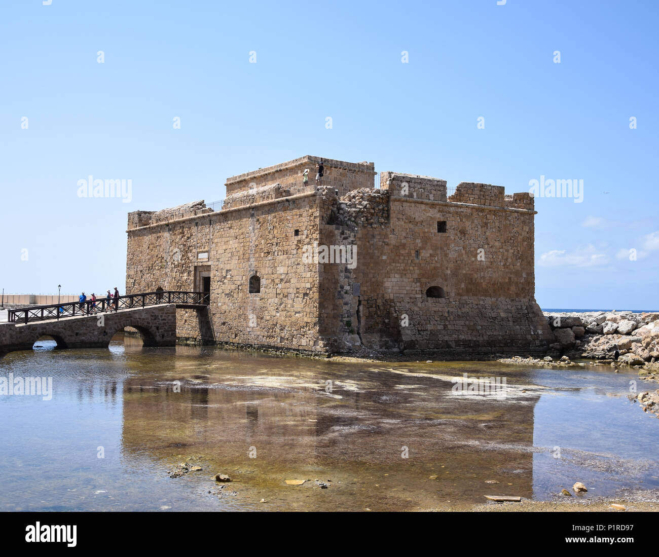 Paphos castle, a Byzantine fort in the harbour of Paphos in Cyprus ...