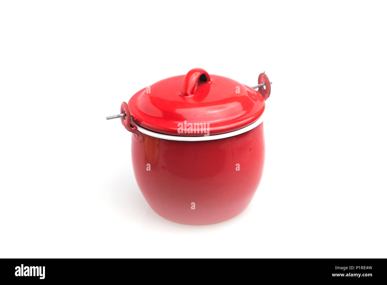 Red metal container isolated on white Stock Photo - Alamy