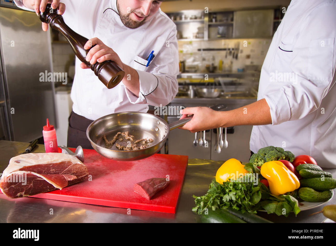Two Young Male Chefs Restaurant High Resolution Stock Photography and ...