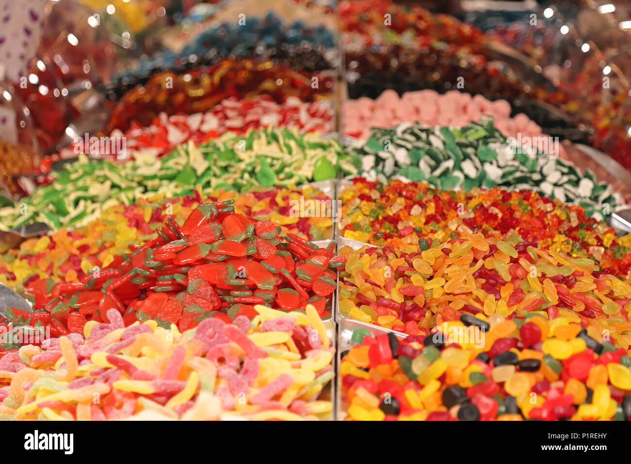 Big Bunch of Colorful Gummy Candy Sweets Stock Photo - Alamy