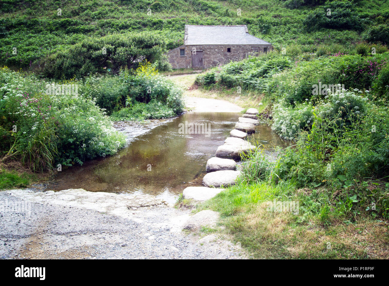 Stepping Stones at Penberth Cove, Cornwall UK, Location for the BBC ...