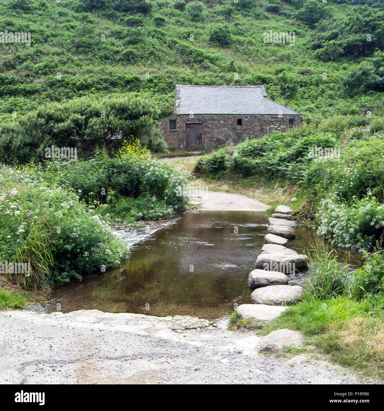Stepping Stones at Penberth Cove, Cornwall UK, Location for the BBC ...