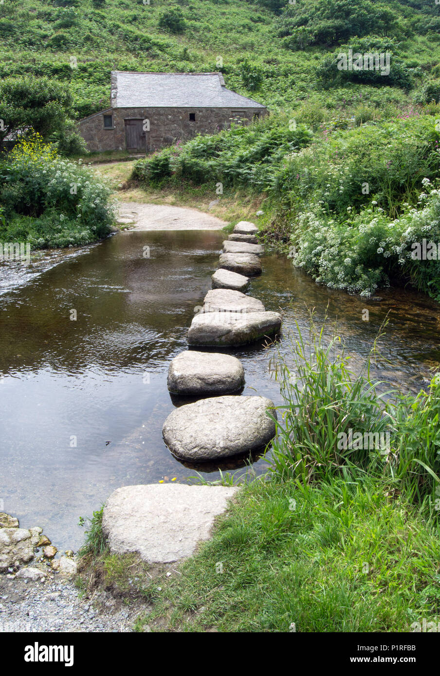 Stepping Stones at Penberth Cove, Cornwall UK, Location for the BBC ...