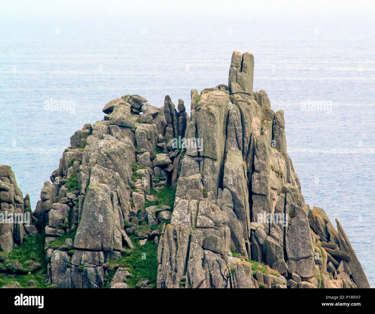 Treen Cliff and Logan Rock, Cornwall UK Stock Photo - Alamy