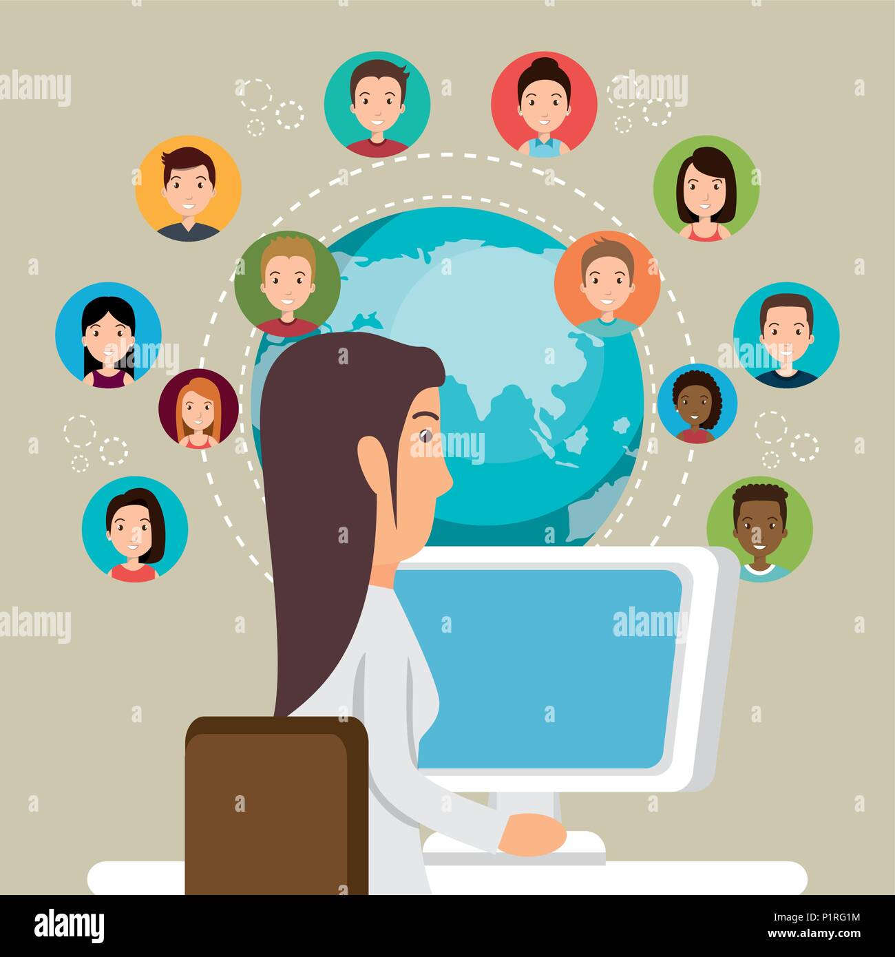 Human earth interaction Stock Vector Images - Alamy