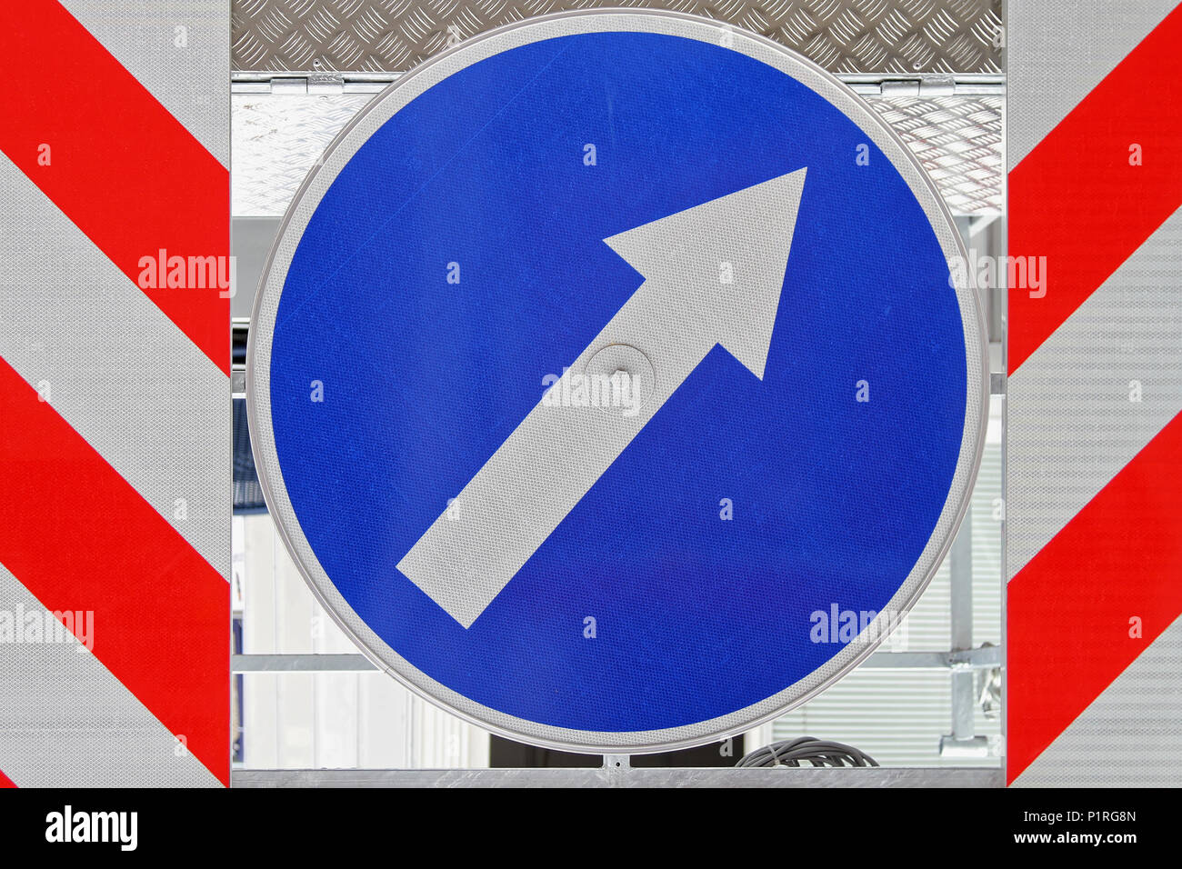Direction Arrow Sign Signaling Traffic Diversion Stock Photo - Alamy
