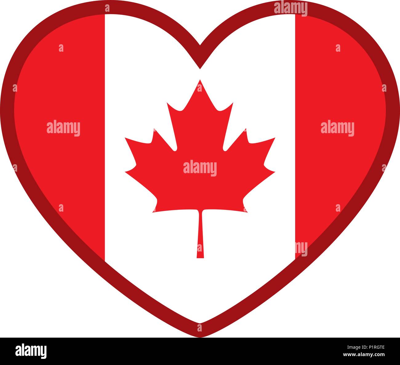 heart canadian flag emblem vector illustration design Stock Vector ...