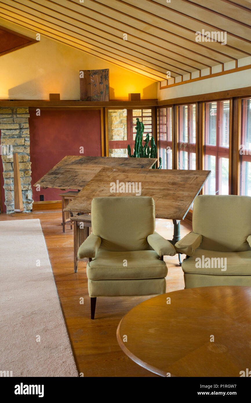 Taliesin estate of Frank Lloyd Wright in Spring Green Wisconsin Stock ...