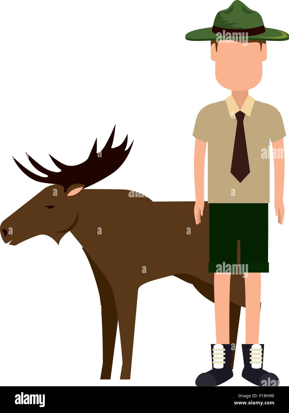 Canadian Ranger with elk vector illustration design Stock Vector Image ...