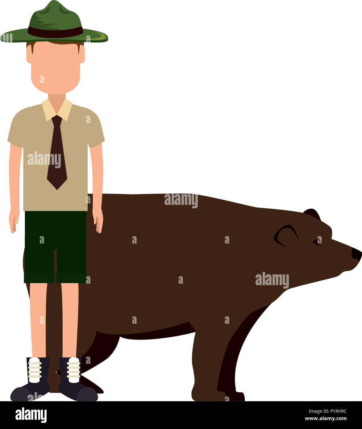 Canadian Ranger with bear vector illustration design Stock Vector Image ...