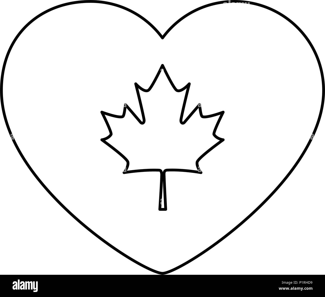 heart canadian flag emblem vector illustration design Stock Vector ...