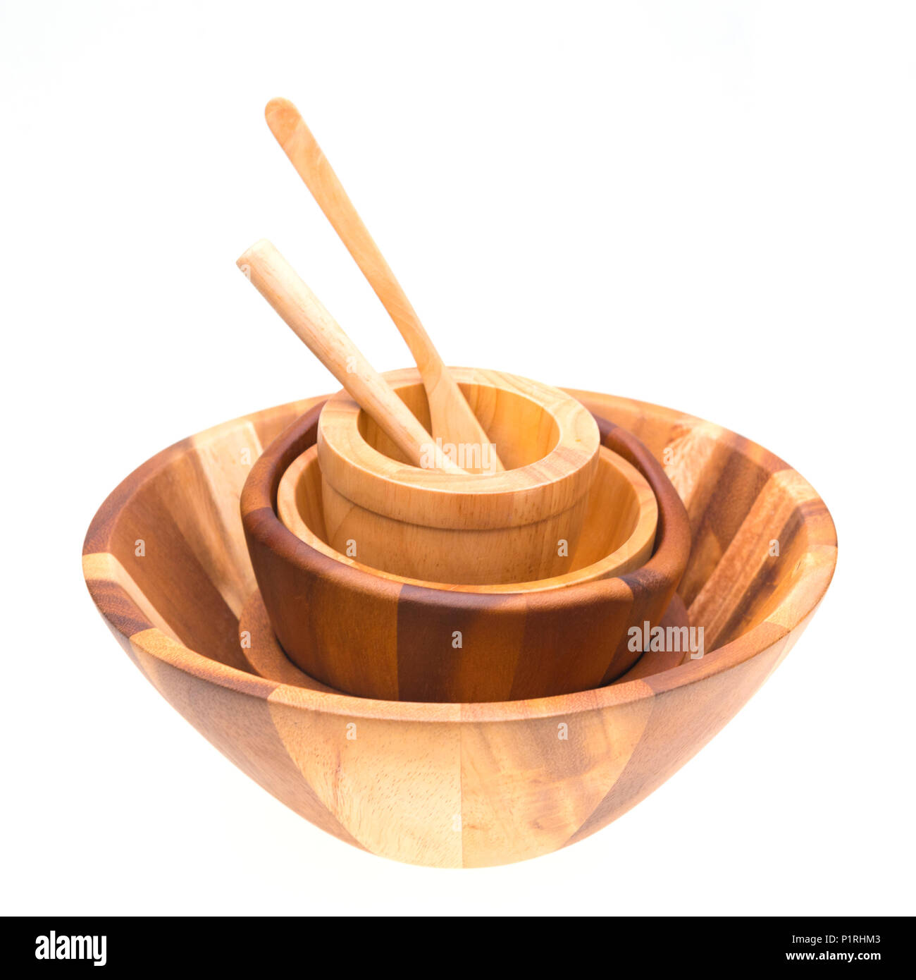 Wooden food container isolated on white background Stock Photo - Alamy