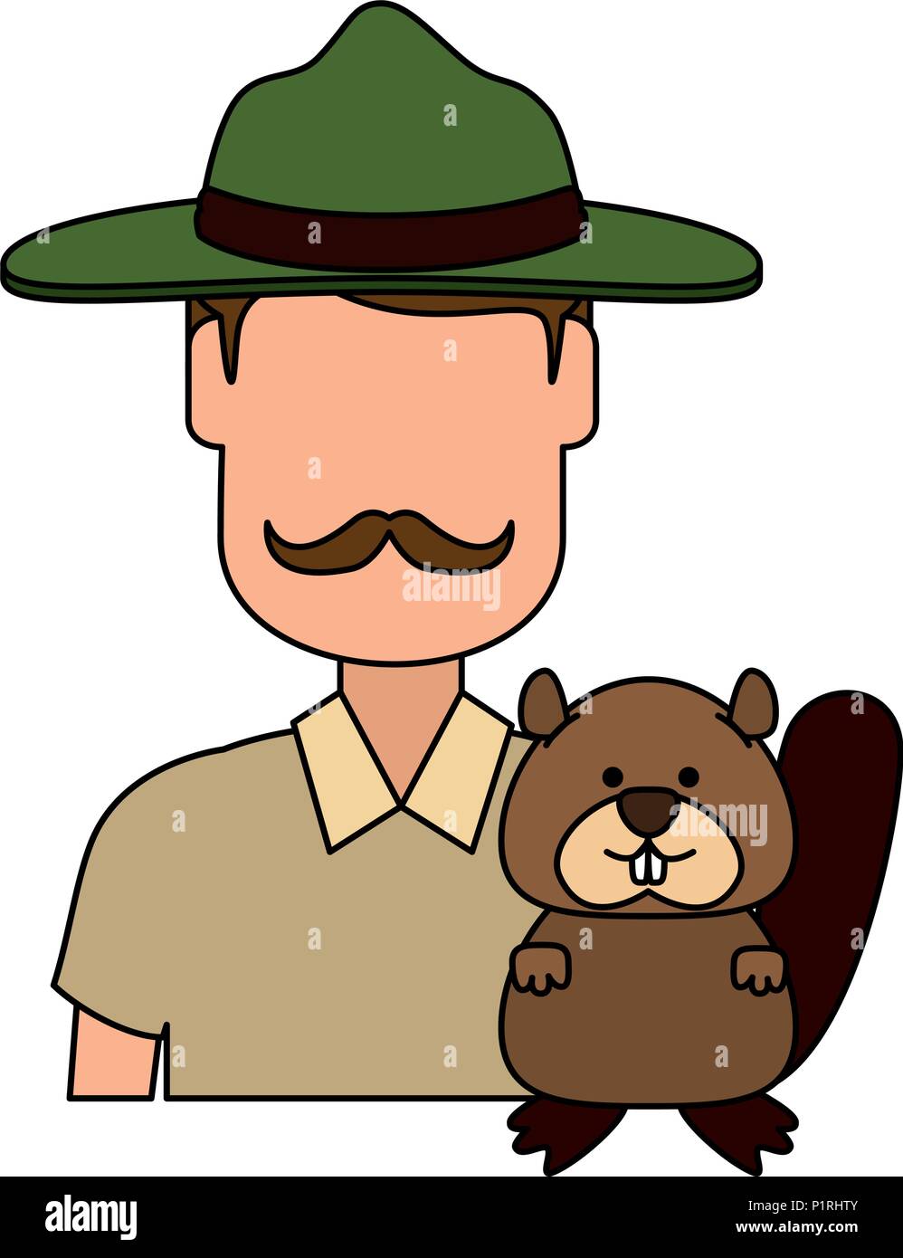Canadian Ranger with marmot vector illustration design Stock Vector ...