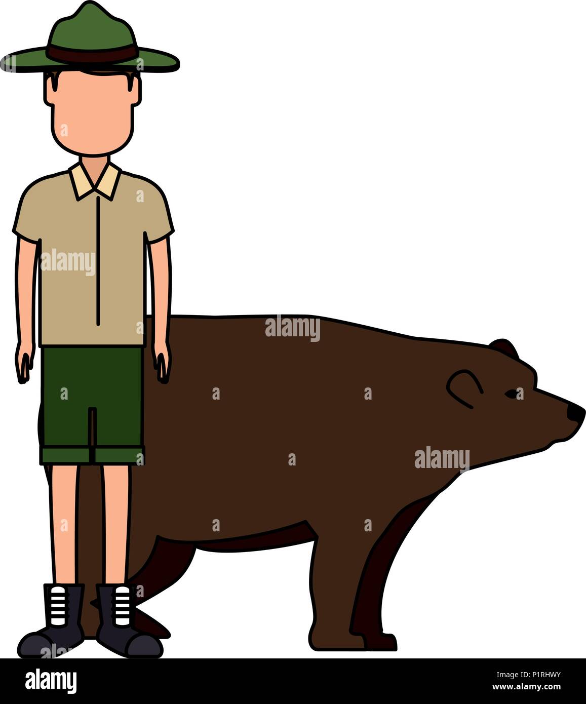 Canadian Ranger with bear vector illustration design Stock Vector Image ...
