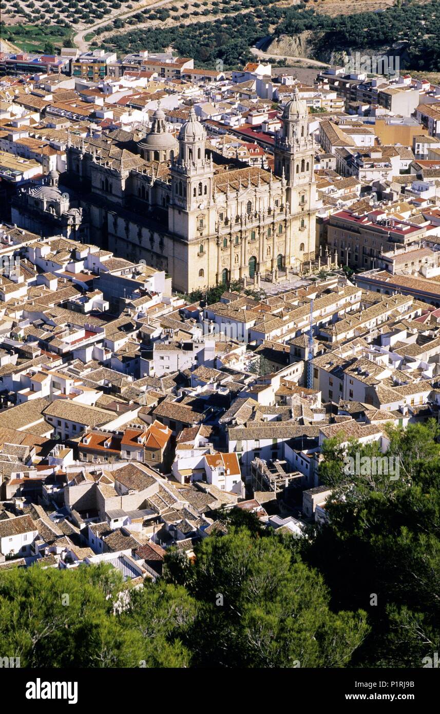 Jaén, Cathedral and city view from the castle Stock Photo - Alamy